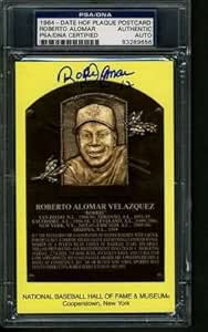 Amazon.com: 1964 Date Hof Plaque Postcard Roberto Alomar Signed Auto ...