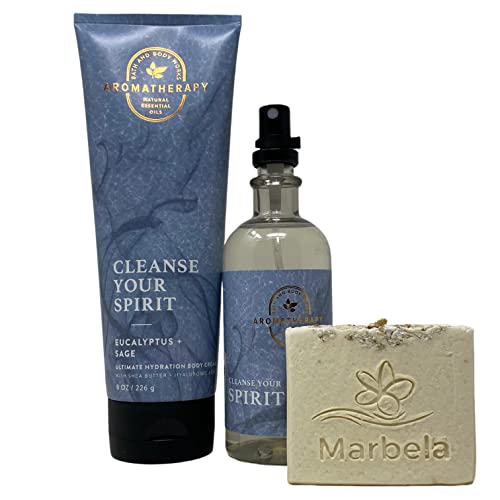 Bath & Body Works Cleanse Your Spirit Aromatherapy Eucalyptus & Sage Gift Set Ultimate Hydration ...