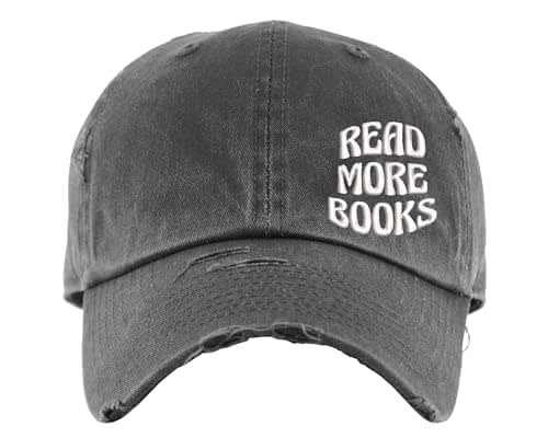 Amazon.com: Read More Books Hat | Distressed Baseball Cap or Ponytail ...