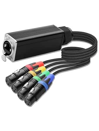 Amazon.com: CERRXIAN 4 Channel Multi Snake 3Pin XLR Female to Ethercon ...