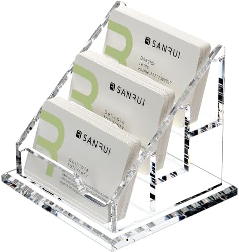 Amazon.com : YUXUN Business Card Holder for Desk Clear Acrylic Business ...