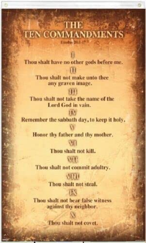 Amazon.com : 3X5 TEN COMMANDMENTS FLAG VERTICAL BANNER 100D 5X3 Woven ...