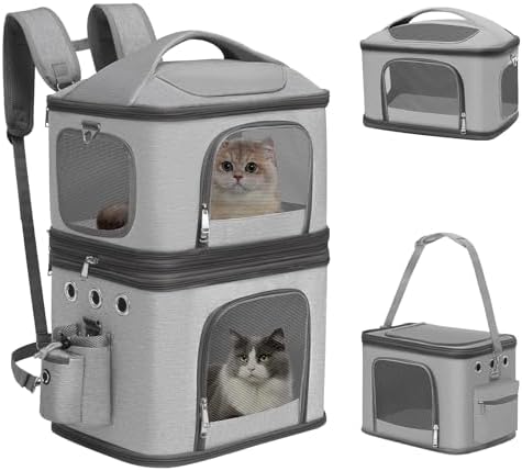 FASNATI Removable Cat Backpack for 2 Cats up to 12 kg, Foldable Cat ...