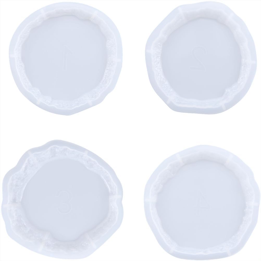 Amazon.com: Coaster Silicone Molds 4 Pcs Resin Coaster Molds Silicone Coaster Molds Geode Cups ...