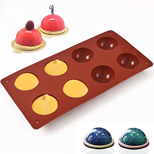 Snapklik.com : 8 Holes Half Sphere Silicone Mold, 3 Packs 8-Cavity Half ...