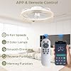 Mcestna White Ceiling Fans with Lights -Flush Mount Low Profile Ceiling ...