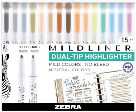Zebra Pen Mildliner Double Ended Highlighter Set, Broad and Fine Point ...
