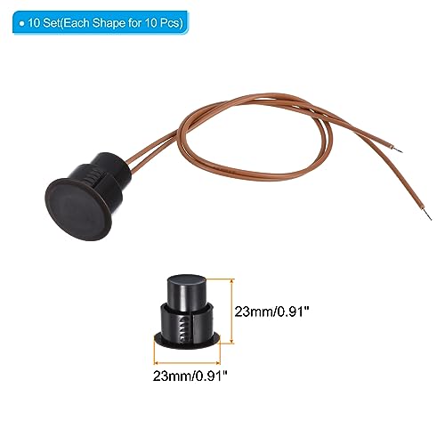 PATIKIL Magnetic Reed Switch, 10 Pack NC Wired Recessed Door Sensor ...