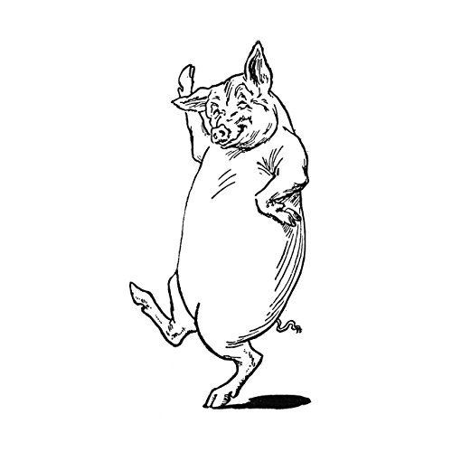 Amazon.com: Dancing Pig Wall Decal - Pen and Ink Style - 14" wide x 28 ...