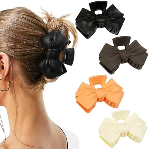 Amazon.com : 4Pcs Elegant Non Slip Bow-knot Claw Clips - Strong Hold ...