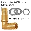 Uenede 2PCS Solid Brass 90°Elbow Barb Bulkhead Fitting 5/8”OD Barb Bulkhead Coupling Tank ...