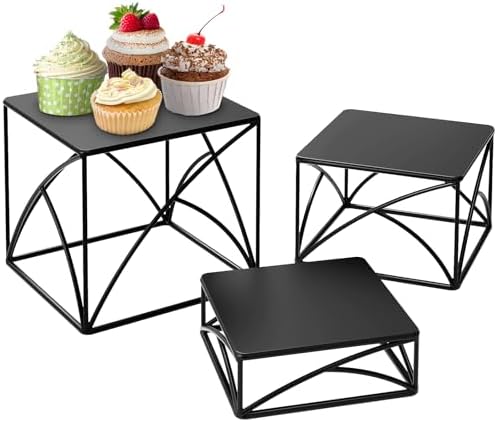 Amazon.com: MyGift Modern Art Deco Matte Black Metal Nesting Tabletop ...