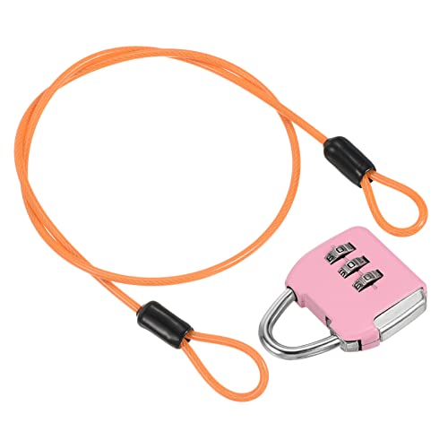 PATIKIL Security Steel Cable with 3 Digit Combination Lock, Travel ...