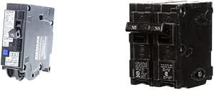 Siemens QA115AFCN 15 Amp AFCI Circuit Breaker + Q230 30-Amp Double Pole ...