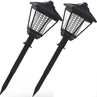 LAMPAT Solar Lights, 108 LED Decorative Columns Post Lantern Pole Lamp ...
