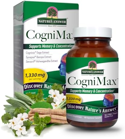 Amazon.com: Nature's Answer CogniMax 1330mg Supplement Blend 60 ...