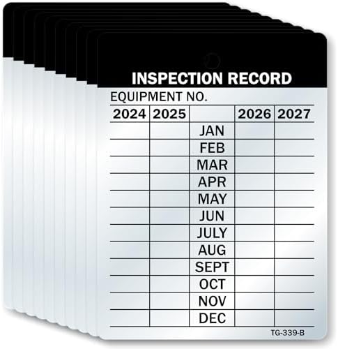 Amazon.com : SmartSign Inspection Record Tags, 4-Year Maintenance Write ...