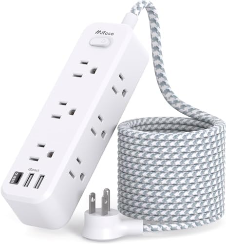 Power Bar Surge Protector - 9 Outlets 2 USB Ports 1 USB C,3 Sided 5Ft ...