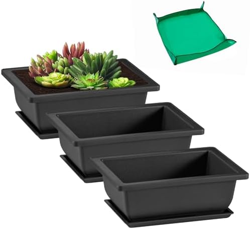 Amazon.com: JEUIHAU 16 Pack 9 Inch Bonsai Training Pots with Tray ...