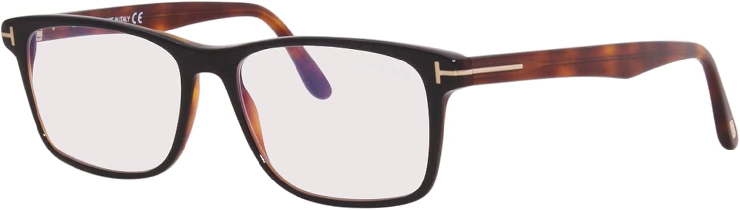 Eyeglasses Tom Ford FT 5752 -B 005 Shiny Black Havana, Blonde"t" Logo ...