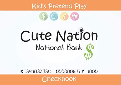 Kids Pretend Play Checkbook: Cute Nation National Bank Play Book ...