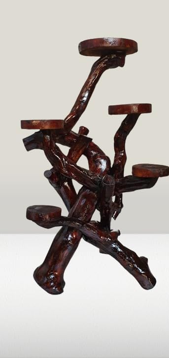 Wooden Tree Display Rack Stand Craft Art Statue Base Holder Planter ...