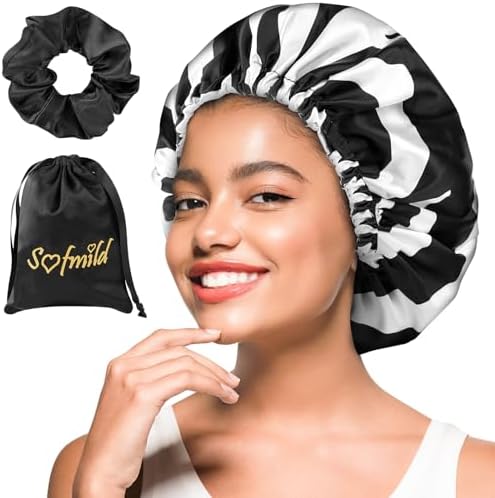 Amazon.com: Sofmild Silk Satin Bonnet, Bonnet for Sleeping, Satin Cap ...