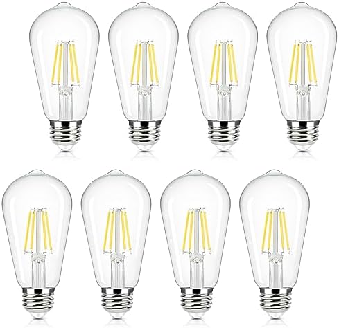 Brightever E26 LED Edison Bulbs 60 Watt Equivalent, 6W ST58 Super ...