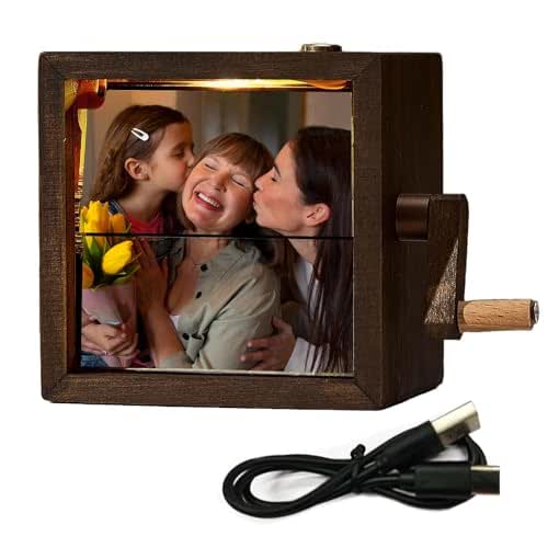 Amazon.com: 3.2" Custom Photo Flip Book Frame For Mom Dad Couple Wooden ...