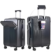 Amazon | [Yuweijie] スーツケース 拡張型 フロントオープン 機内持ち込み ストッパー付き キャリーケース sサイズ 2泊3日 軽量 大容量 多機能 トップポケットパソコン ...
