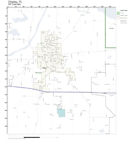 ZIP Code Wall Map of Chipley, FL ZIP Code Map Laminated: Amazon.com ...