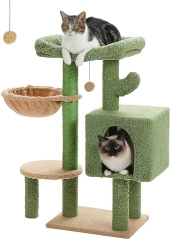 Yaheetech Cactus Cat Tree, 179cm Cat Tower for Indoor Cats, Multi-Level ...
