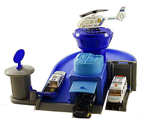 City Kit Play Set Die CAST Police Station Force Vehicle Play Set ...