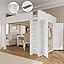 VilroCaz Modern Queen Size Loft Bed with Wardrobe and Desk, Solid Wood ...