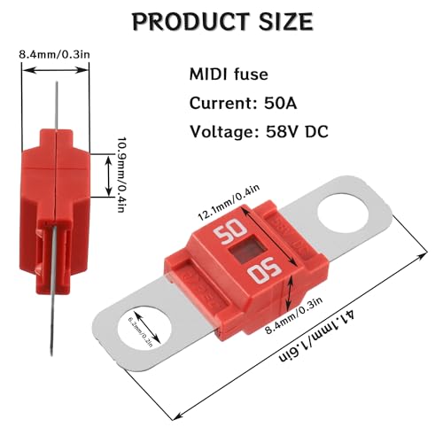 Snapklik.com : SIGANDG AMI/Midi Fuse 50A High Current Bolt-on Fuse 50 ...