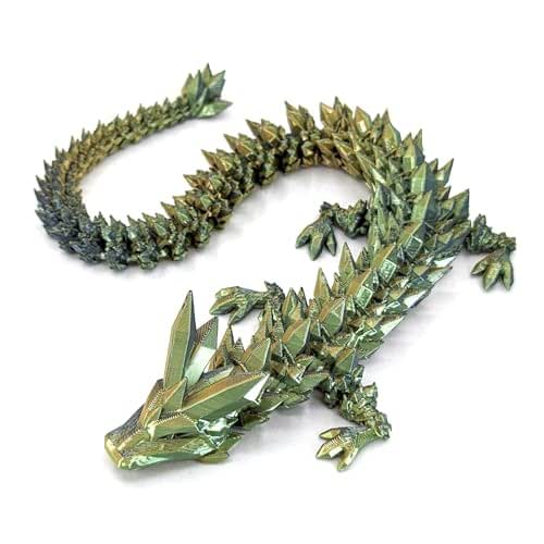 Amazon.com: Subpoly Medium 12" Articulated Crystal Dragon - Multi Color ...