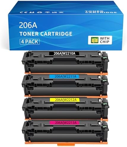 Amazon.com: 206A Toner Cartridges Replace for HP 206A Toner Cartridges 4 Pack Compatible for HP ...