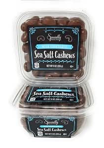 Amazon.com : Milk Chocolate Sea Salt Cashews 9oz/255g (Pack of 2 ...
