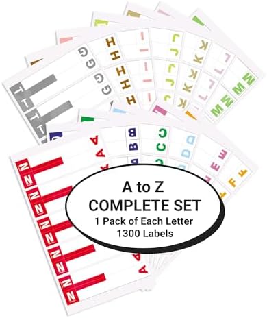 Amazon.com : Alphabet Labels for File Folders, A to Z Complete Set, NO ...