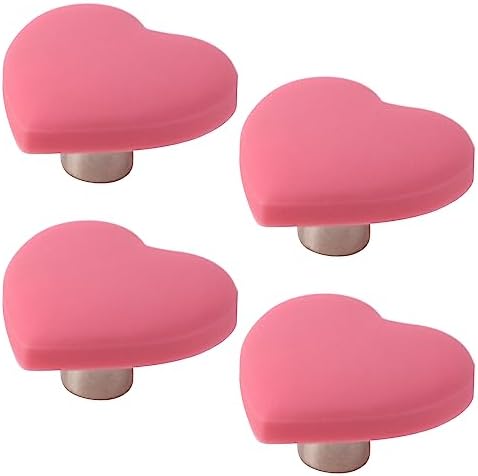 T Tulead Heart Shape Cabinet Knobs Soft Rubber Cabinet Knobs Cute Drawer Pull Knobs Pack of 4 ...