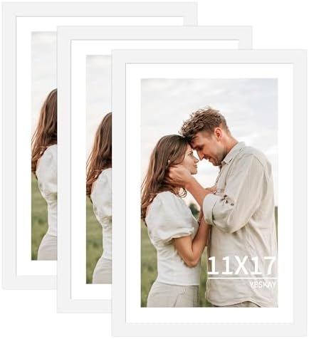 Amazon.com: YESKAY 11x17 Picture Frame 3 Pack - White Poster Frame ...