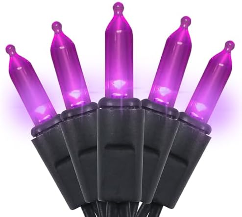 Amazon.com: MULTI-SPARKING Purple Halloween Lights (11 Feet, 35 Count ...