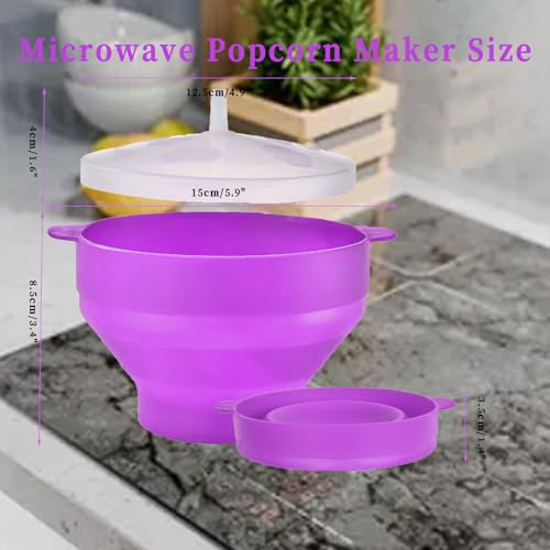 Niuoppy Microwave Popcorn Maker with Lid, Collapsible Microwave Popcorn ...