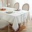 JIALE Rectangle Table Cloth, Heavy Duty Cotton Linen Waterproof ...
