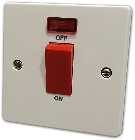 Merriway BH05737 Double Pole Cooker Switch 45 Amp 1-Gang With Neon ...