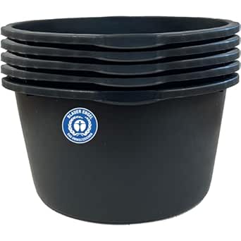 5 x 90L Round Mortar Buckets - Mini Construction Pond Mortar Pond ...