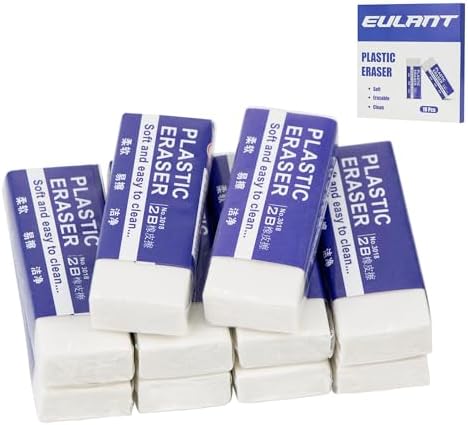 Amazon.com : YEEKORO 10 Pack Pencil Erasers, White Large Eraser for ...