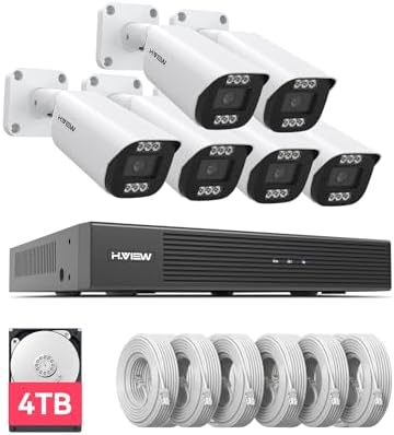 Amazon.com : H.VIEW 8CH 4K CCTV Camera Security System, 4TB HDD, 8pcs ...