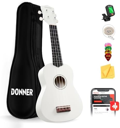 Amazon.com: Donner Soprano Ukulele for Beginner 21 Inch Matte Ukulele ...