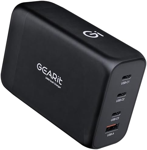 Amazon.com: GEARit 240W USB C Charger Block - Fast Charging 4-Port GaN ...